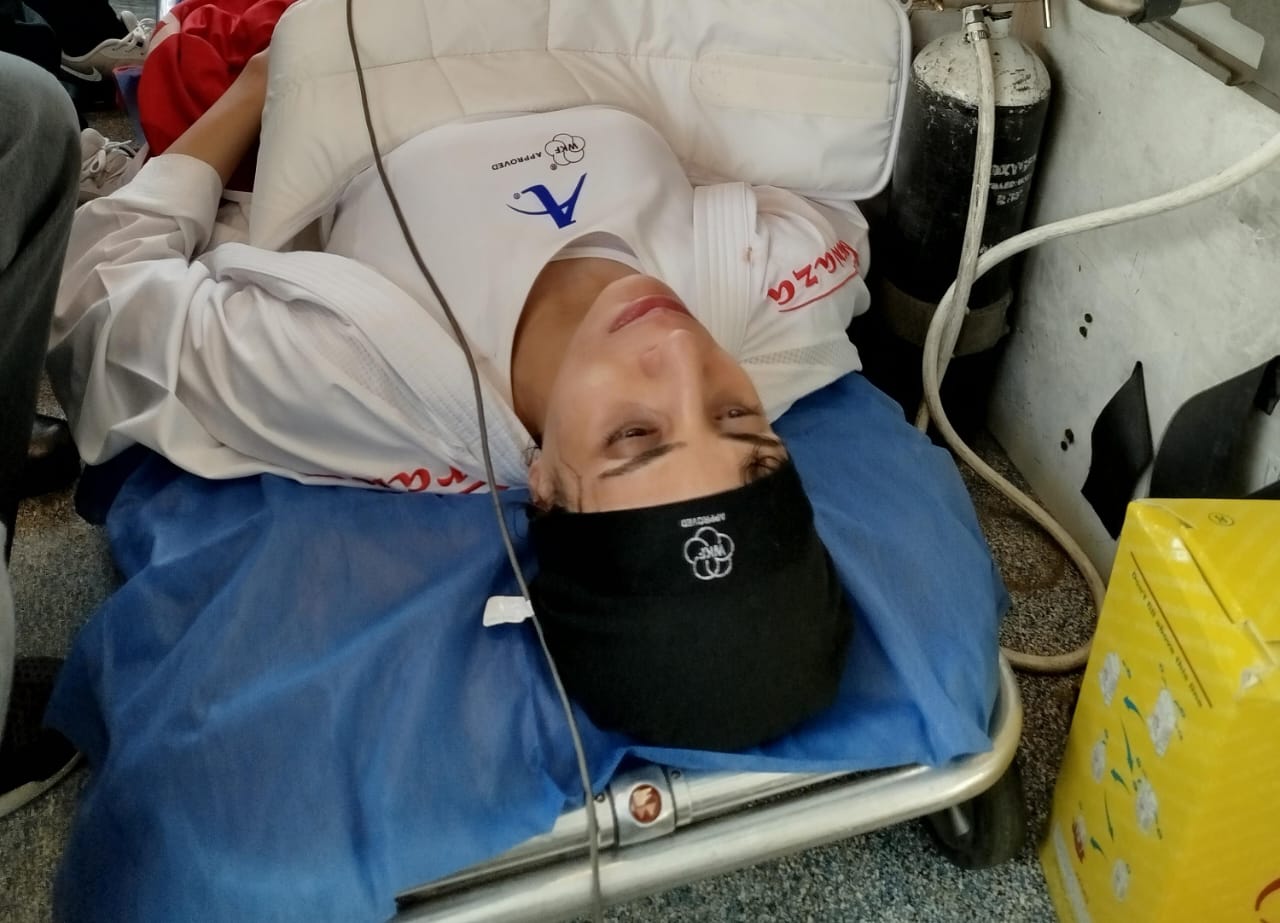 إصابة فريال أشرف ببطولة البريميرليج للكاراتيه ونقلها للمستشفى - kasnews - كاس نيوز