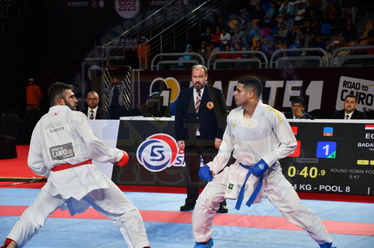 صور |يوسف بدوي ينتزع ذهبية الدوري العالمي للكاراتيه - kasnews - كاس نيوز